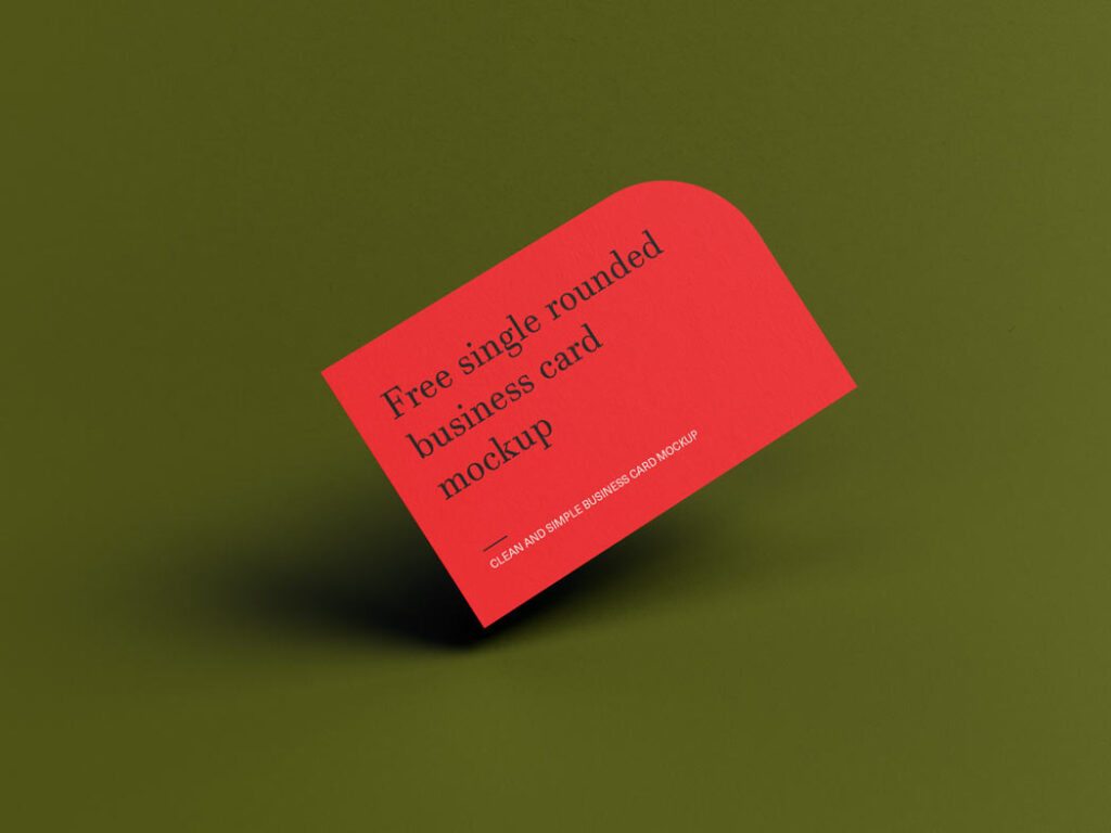 Free Single Rounded Corner Business Card Mockup - Unmockup