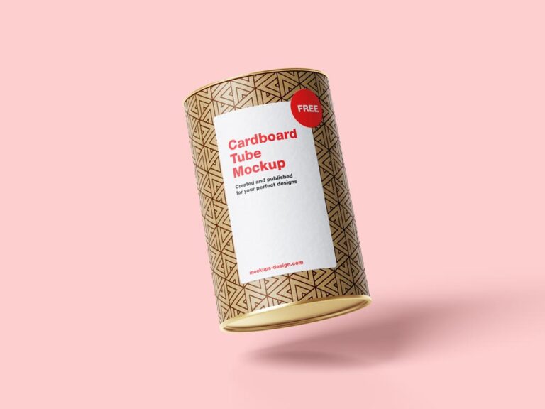 Free Cardboard Jar Mockup - Unmockup
