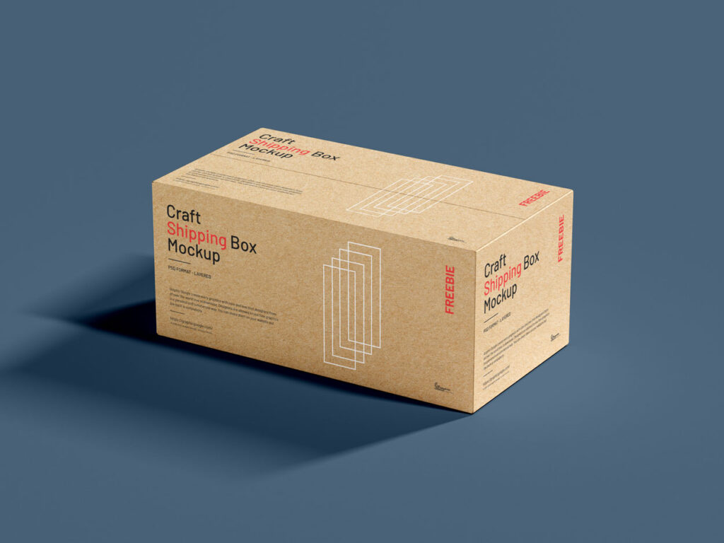 Free Cardboard Shipping Box Mockup - Unmockup