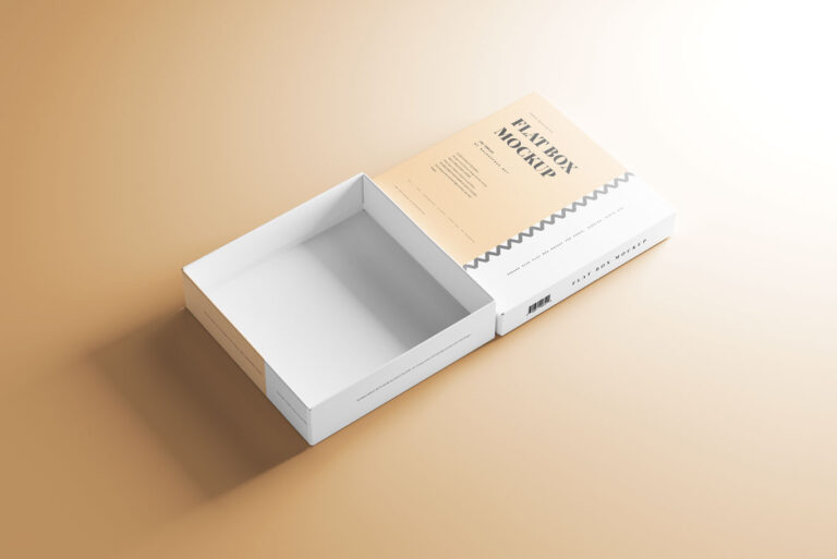 Flat Square Box Mockup - Unmockup