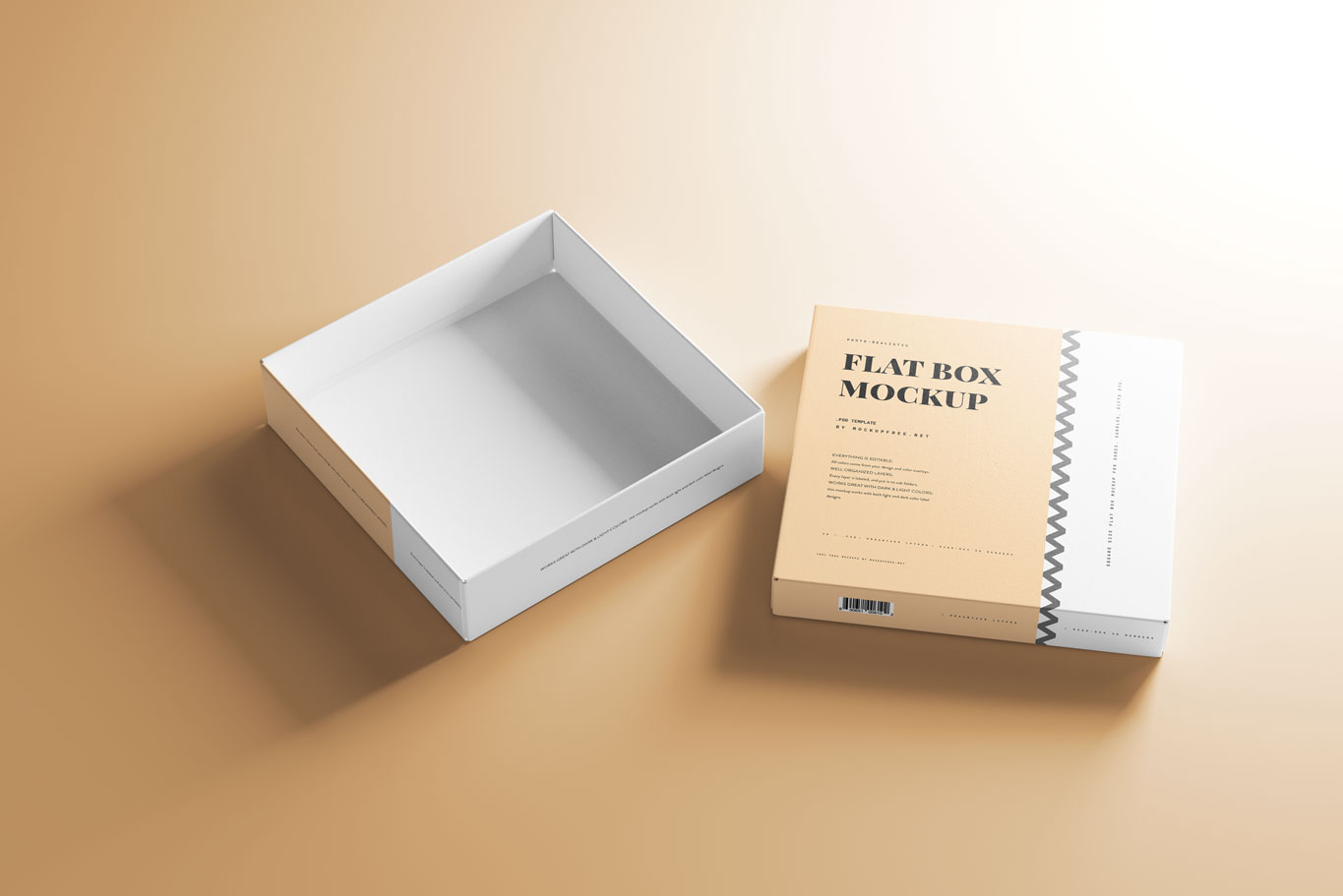 Flat Square Box Mockup - Unmockup