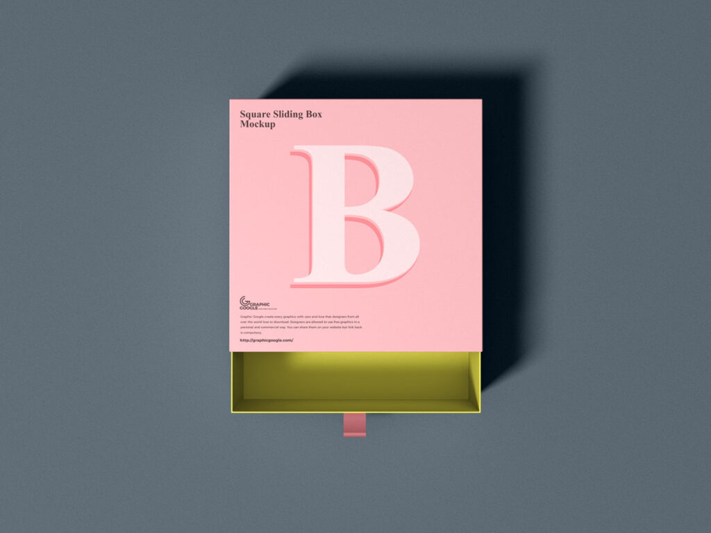 Paper Square Sliding Box Mockup - Unmockup
