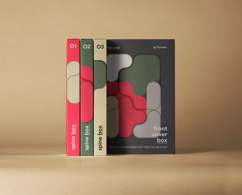 Free Spine Cover Box Mockup - Unmockup