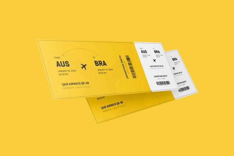 2 Floating Event Ticket Mockup - Unmockup