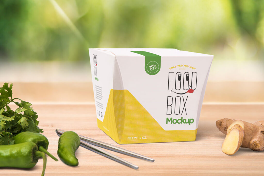 Takeaway Food Box Mockup PSD - Unmockup