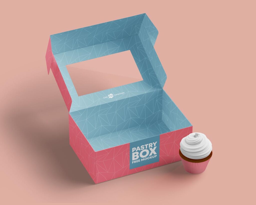 Pastry Packaging Window Box Mockup - Unmockup
