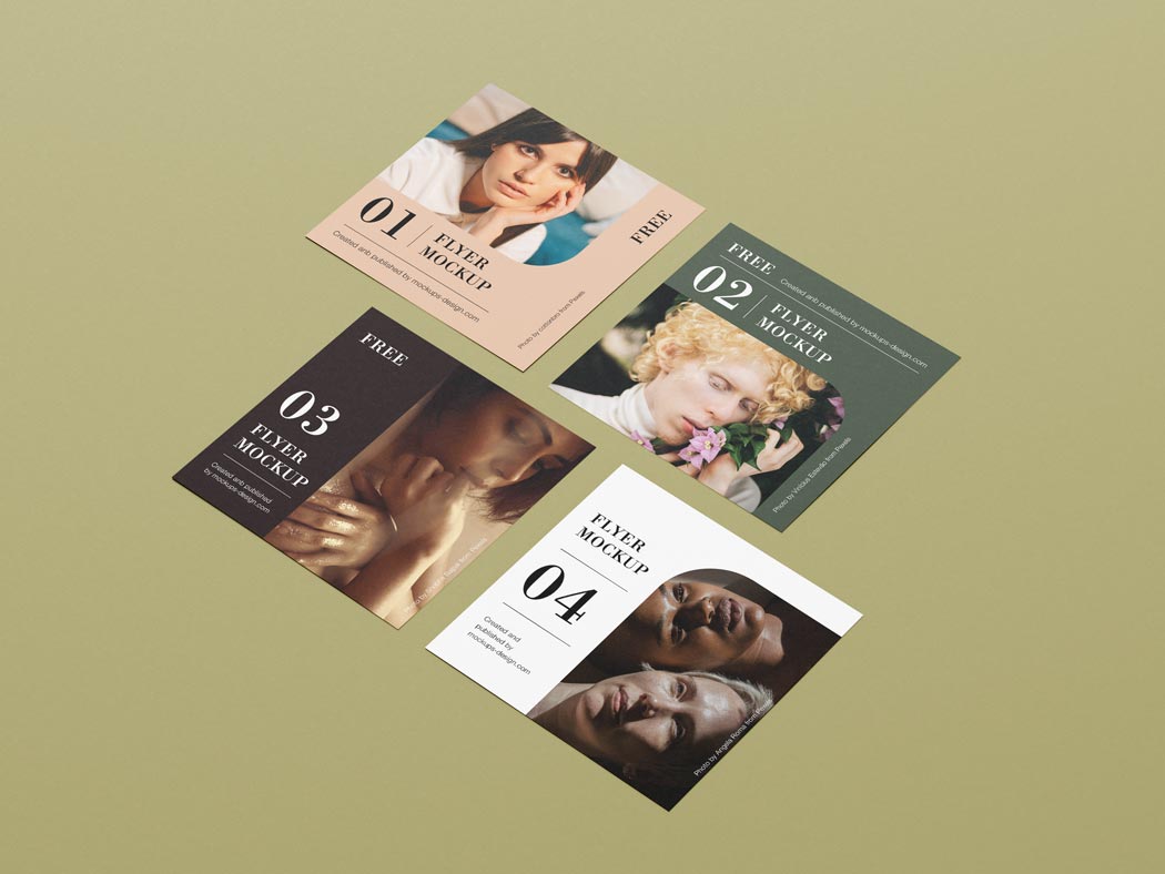 Square Flyers Grid Mockup - Unmockup