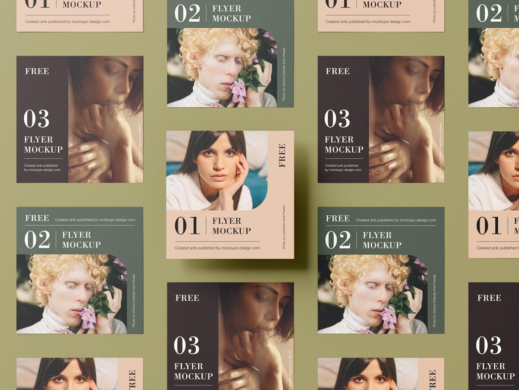 Square Flyers Grid Mockup - Unmockup