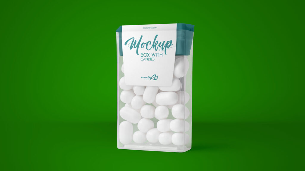 Transparent Candy Box Mockup - Unmockup